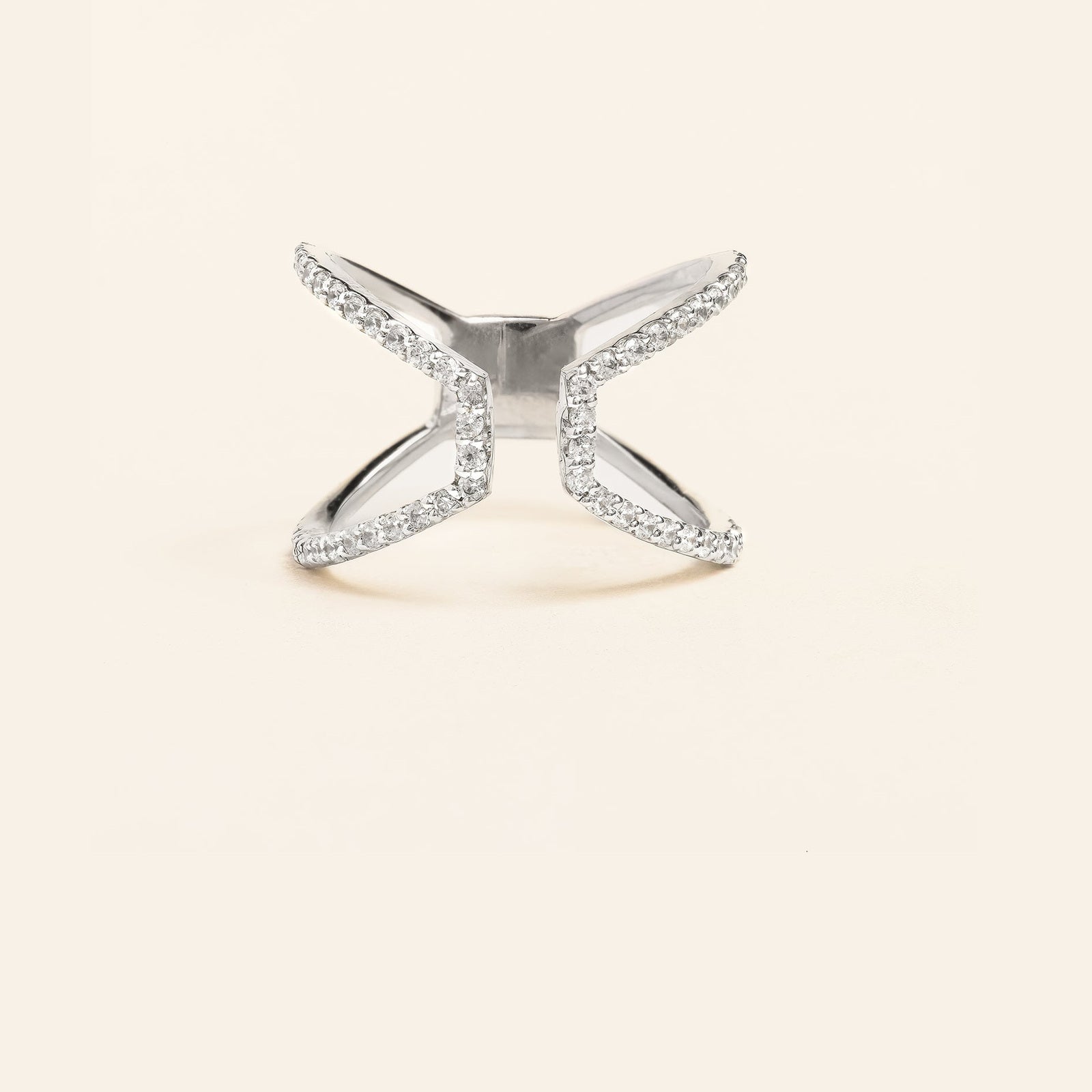Pavé Diamond Open Cuff Ring | Proud Diamond