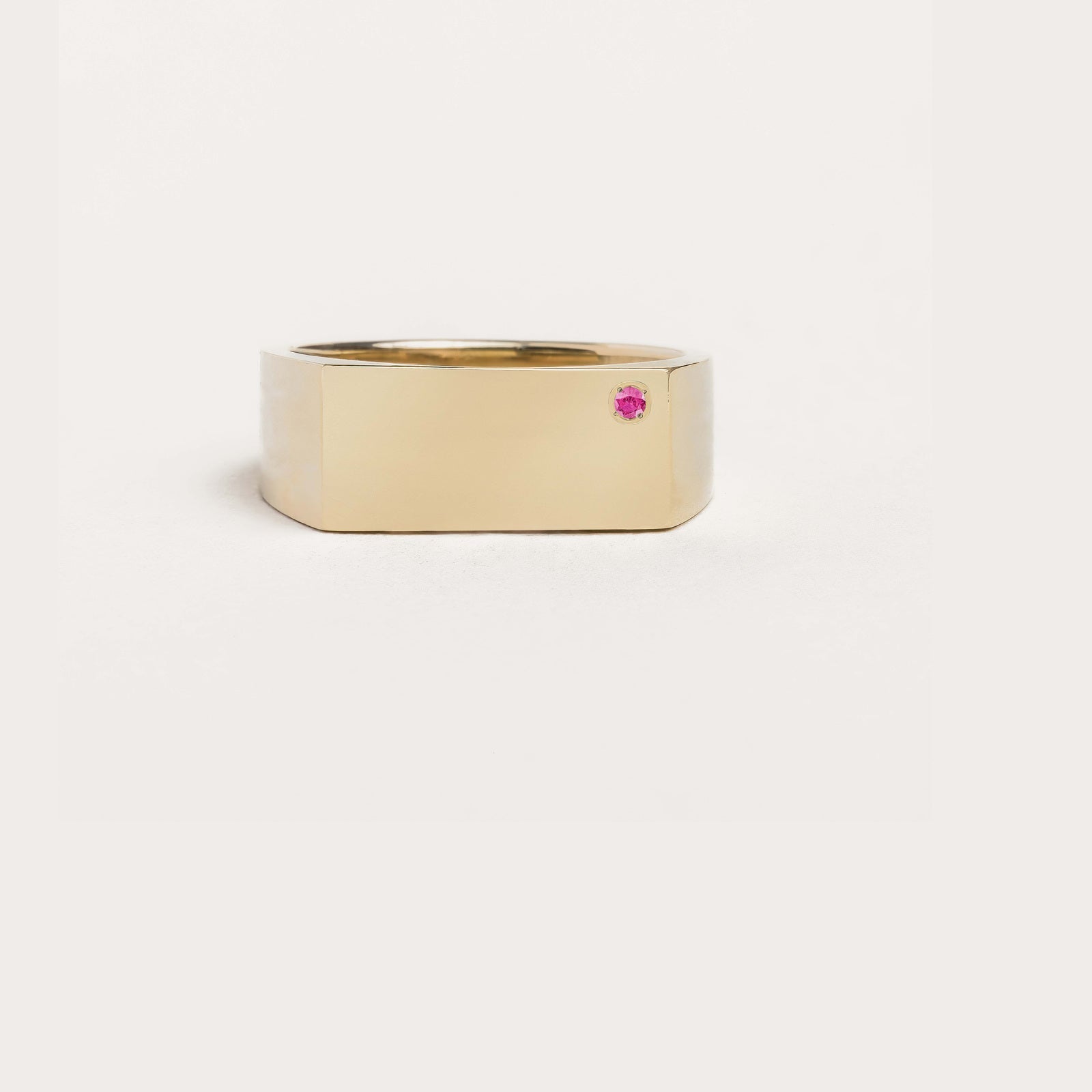 Gold Signet Ring with Birthstone - Custom Engraving – Proud Diamond