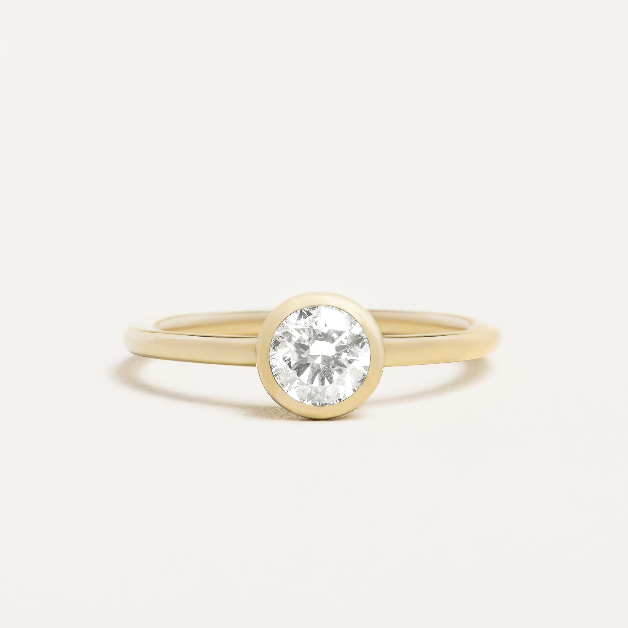 Large Round Bezel Engagement Ring | Proud Diamond