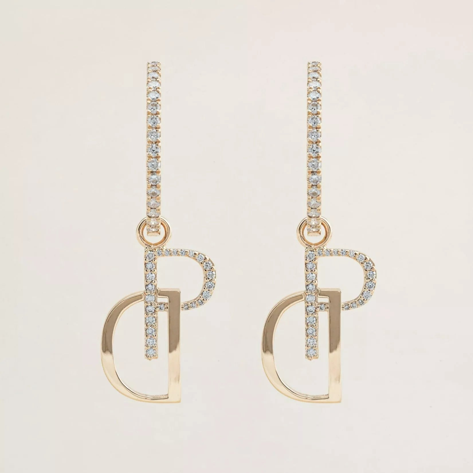Signature Charms on Pavé Large Hoops – Proud Diamond