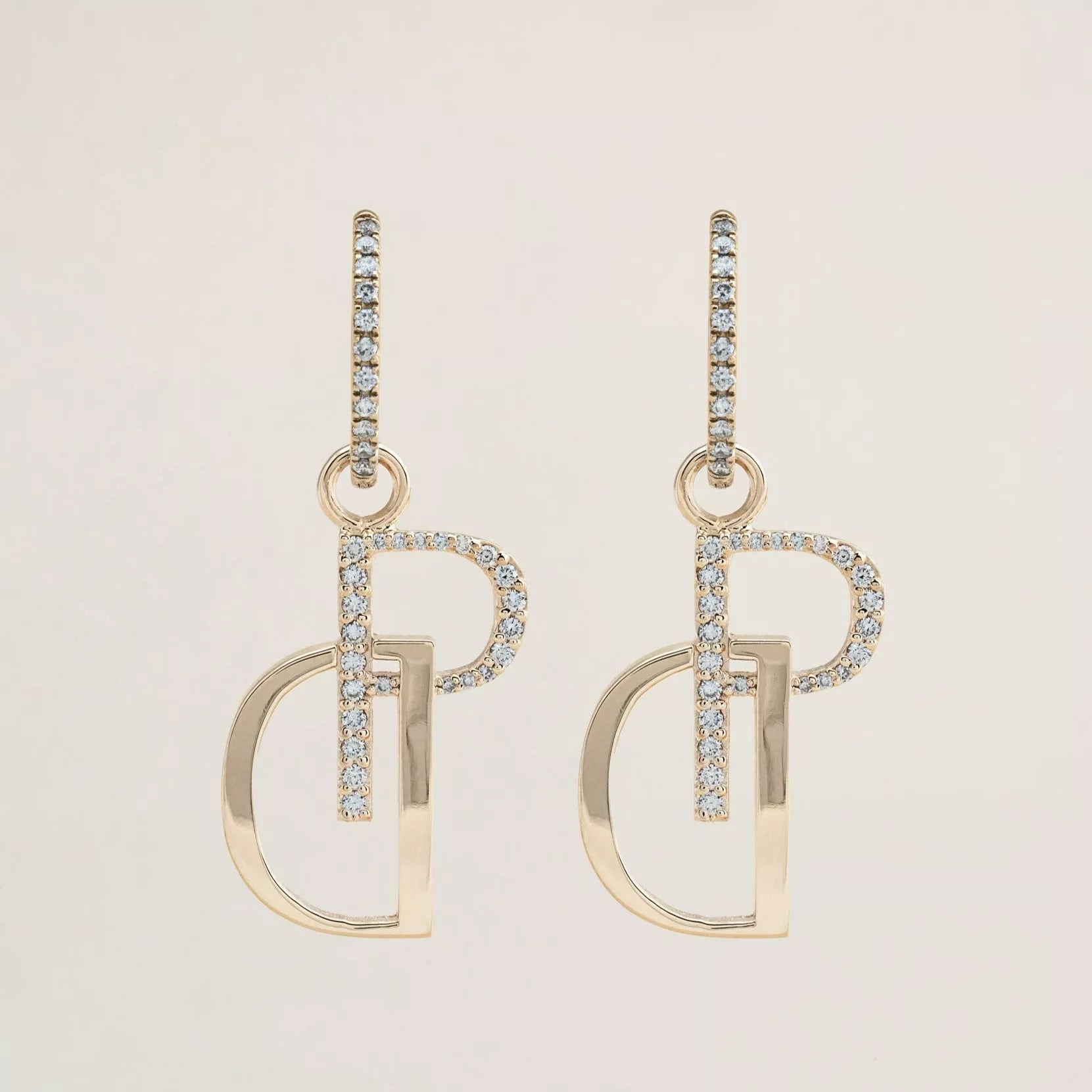 Signature Charms on Pavé Medium Hoops – Proud Diamond
